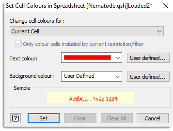 Cell Colours • Genstat v22