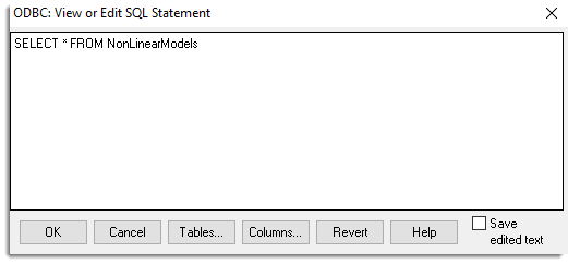 ODBC: View or Edit SQL Statement • Genstat v22