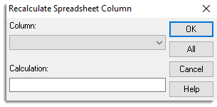 Recalculate Column • Genstat v22