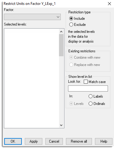 Restrict using Factor Levels • Genstat v22