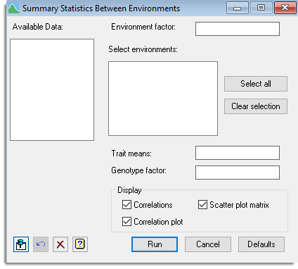 Summary Statistics Between Environments • Genstat v22