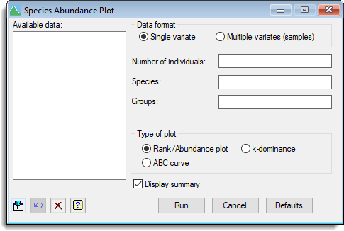 Species Abundance Plot • Genstat v22