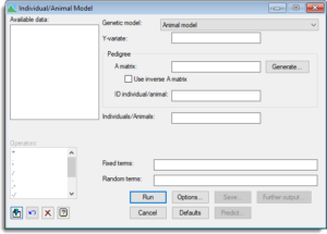 Individual/Animal Model • Genstat v22