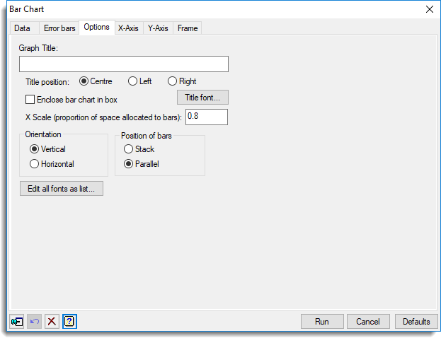 Bar Chart - Options • Genstat v22