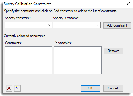Survey Calibration Weighting Constraints • Genstat v22