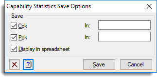 Capability Statistics Save Options • Genstat v22