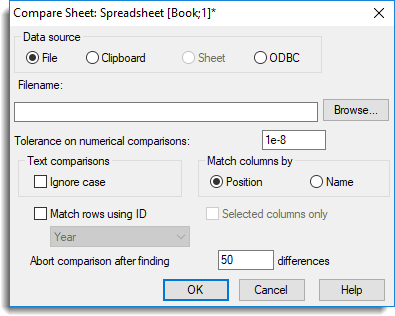 Compare Spreadsheets • Genstat v22