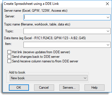 Create Spreadsheet Using a DDE Link • Genstat v22