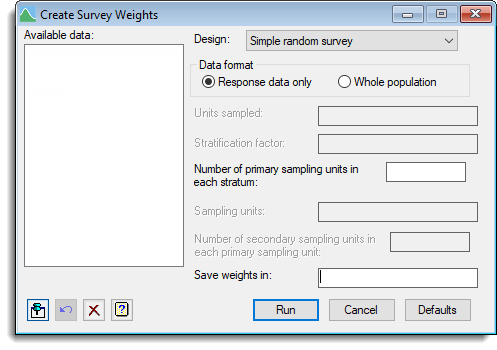 Create Survey Weights • Genstat v22