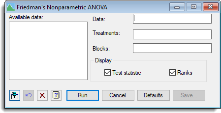Friedman's Nonparametric ANOVA • Genstat v22