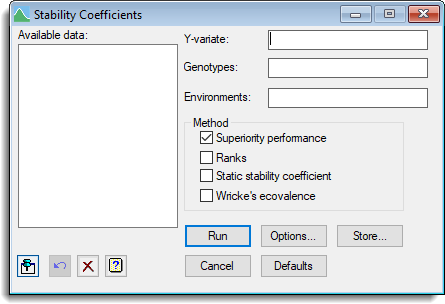 Stability Coefficients • Genstat v22