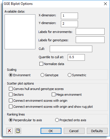 GGE Biplot Options • Genstat v22
