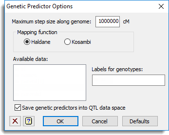 Genetic Predictor Options • Genstat v22