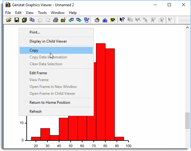 Popup Menu Commands • Genstat v22