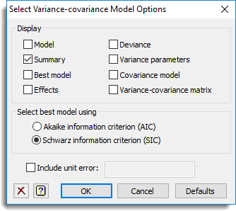 Select Variance-covariance Model Options • Genstat v22