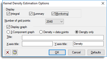 Kernel Density Estimation Options • Genstat v22