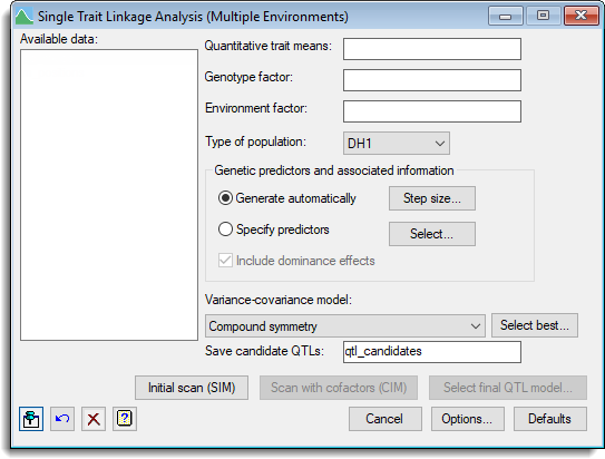 Single Trait Linkage Analysis (Multiple Environments) • Genstat v22