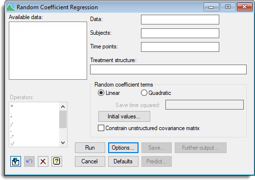 Random Coefficient Regression • Genstat v22