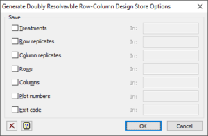 Generate a Doubly Resolvable Row-Column Design Store Options • Genstat v22