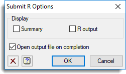 Submit R Script Options • Genstat v22