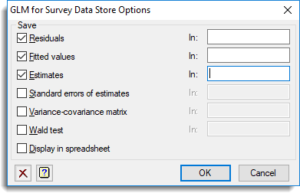 GLMs for Survey Data Store Options • Genstat v22