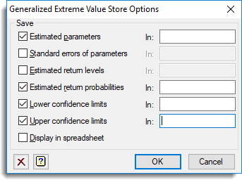 Generalized Extreme Value Distribution Store Options • Genstat v22