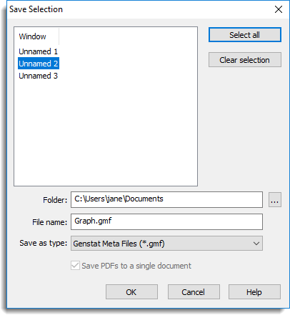 Save Selection • Genstat v22