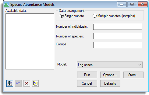 Species Abundance Models • Genstat v22