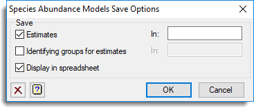 Species Abundance Models Save Options • Genstat v22