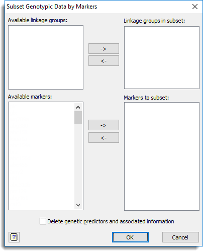 Subset Genotypic Data by Markers • Genstat v22