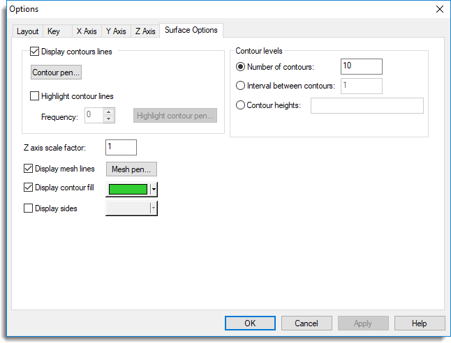 Surface Options • Genstat v22