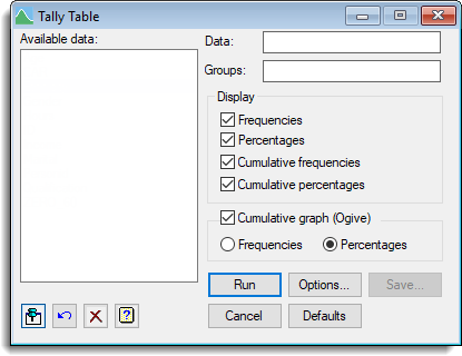 Tally Table • Genstat v22