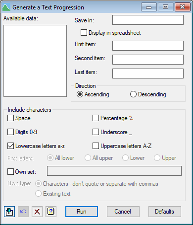 Generate a Text Progression • Genstat v22