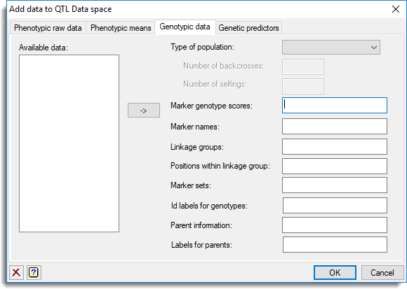 Add Genotypic Data to QTL data space • Genstat v22