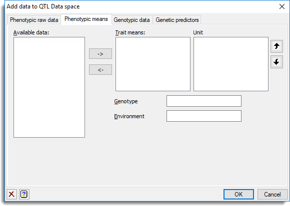 Add Phenotypic Means to QTL data space • Genstat v22