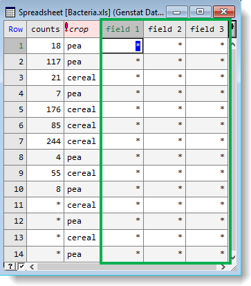 Adding or Deleting Columns • Genstat v22