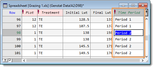Appending Data to a Spreadsheet • Genstat v22
