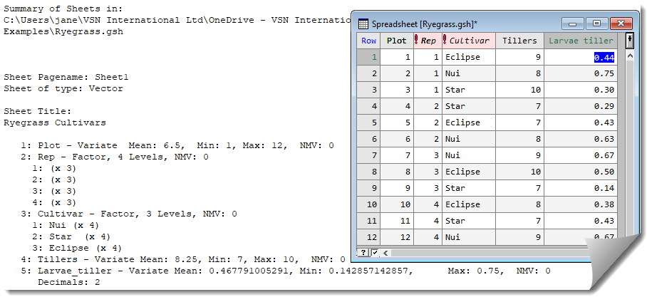 Displaying a Summary of Book Data • Genstat v22