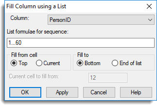 Fill Using a List • Genstat v22