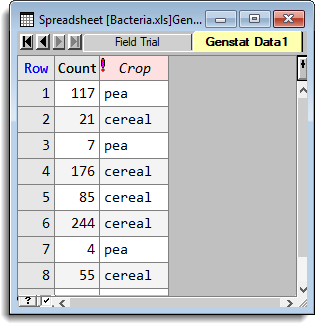Importing Columns or a Selection of Cells into a Book • Genstat v22