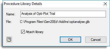 Procedure Library Details • Genstat v22