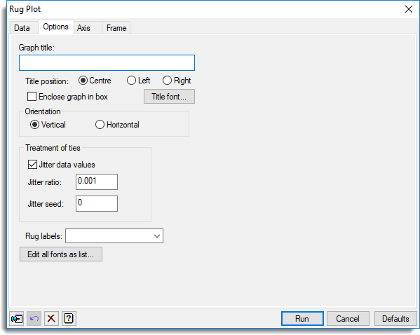 Rug Plot - Options • Genstat v22