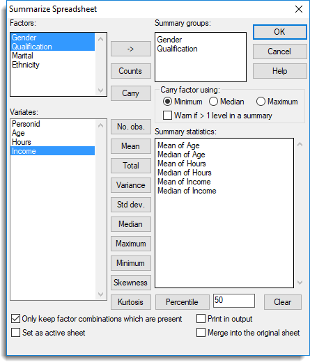 Summarizing Within Groups • Genstat v22