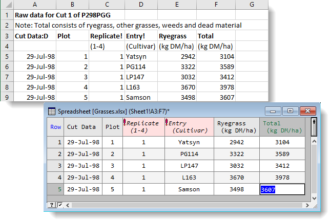 Similarities and Differences with Excel • Genstat v22